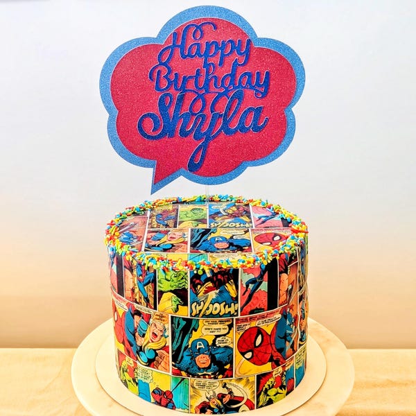 A4 Edible Icing Cake Wrap - Superheros Comic Strips - Etsy Australia