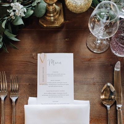 PERSONALISED WEDDING MENU Wedding Menu With Name Tag Menu and Combined ...