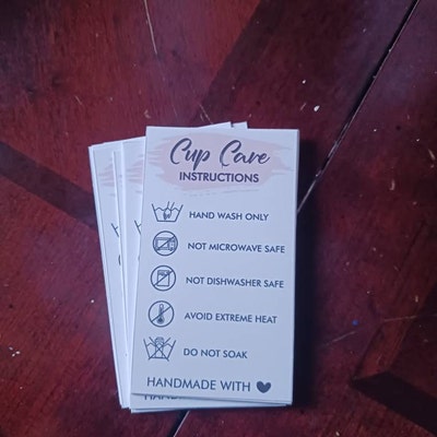 Mug Care Instructions, Mug Care Card, SVG, PNG, Small Business Supplies ...