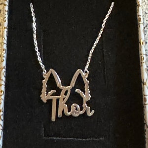 Dog Name Necklace Personalized Dog Ears Necklace Custom Pet Jewelry Pet ...
