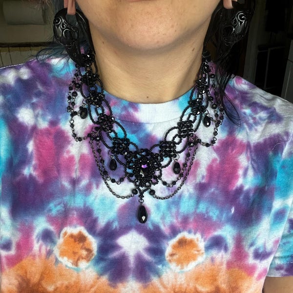 Victorian Necklace/goth Beaded Necklace/handmade Gothic Necklace/choker ...