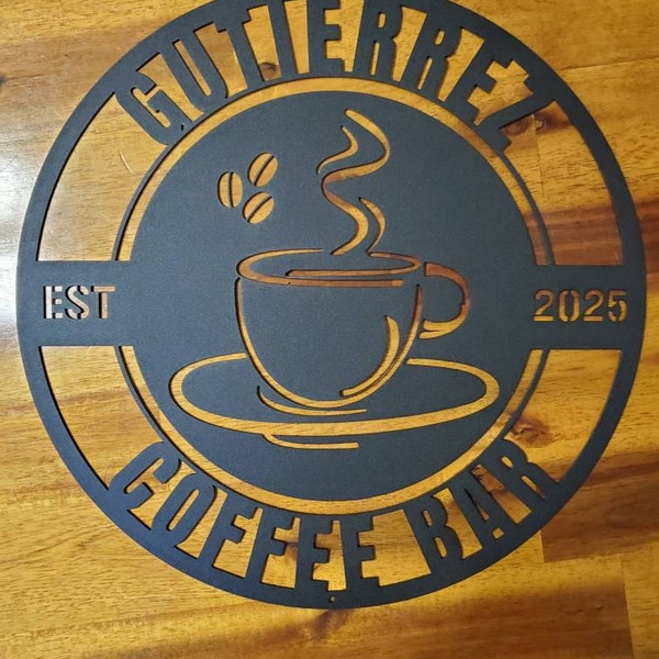 Personalized Coffee Bar Metal Sign, Coffee Bar Decor, Coffee Sign ...