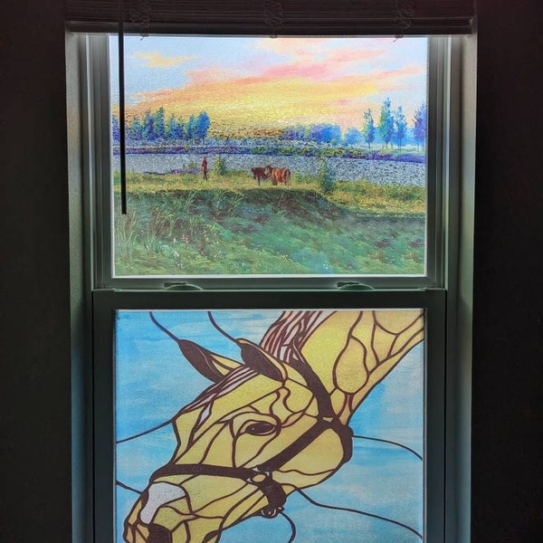 Decorative Window Tinting Film Custom Flower Pattern, Stained Glass ...