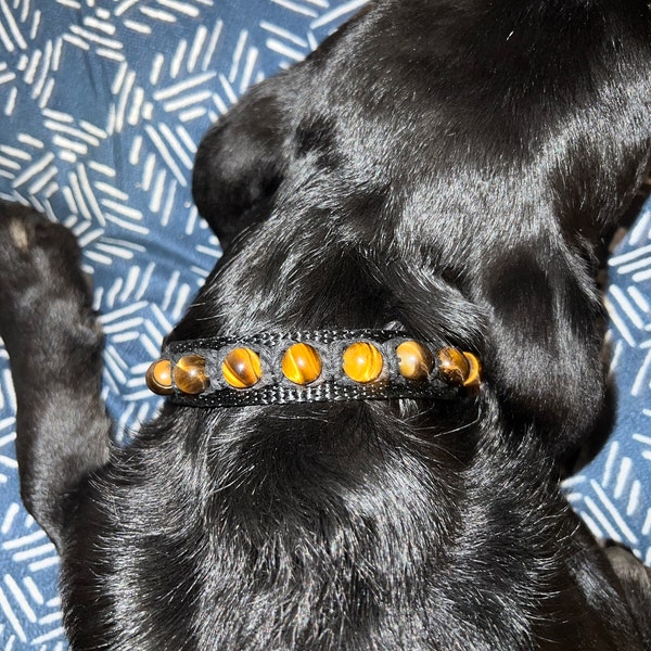 Bloodstone Dog Collar - Handmade Dog Collar - Crystal Healing Collar ...