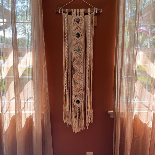 Macrame Wall Hanging With Multiple Gemstones for Overall Healing - Etsy