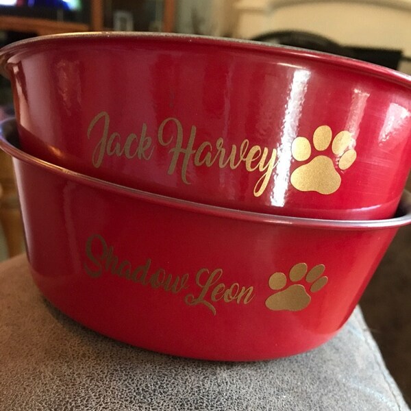 Dog Bowl Decal, Dog Dish Decal, Water Bowl Decal, Personalized Pet ...