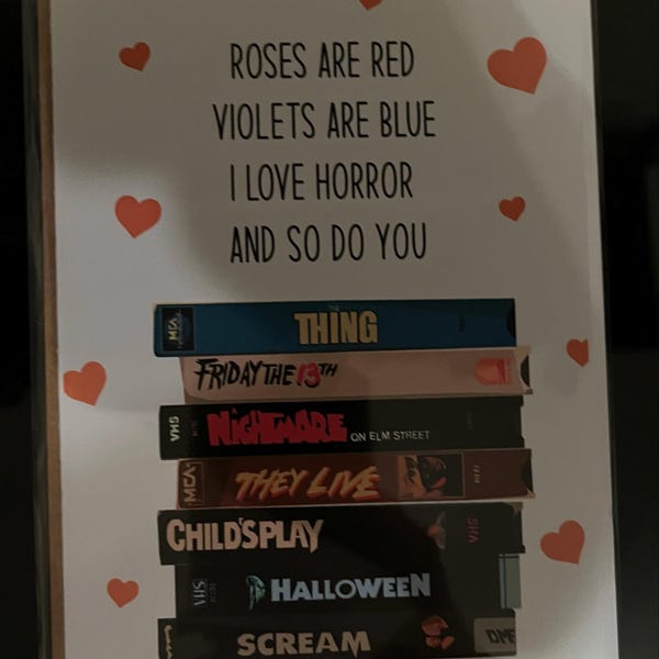 Horror Christmas Movies VHS Stack Gift Tag Horror Gift Tag Sticker ...