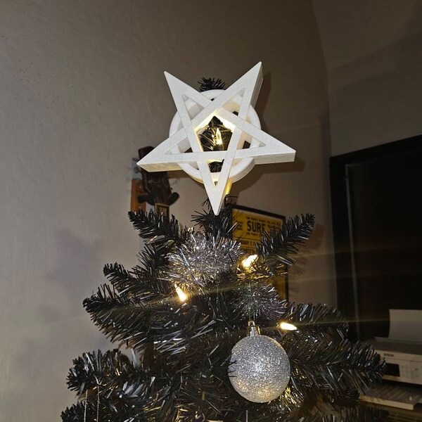 3D Pentagram Christmas Tree Topper // Gothic Hexmas Halloween Yule ...