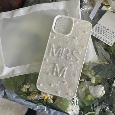 BRIDE PHONE CASE Pearl Phone Case Personalised Bride Phone Case Bridal ...
