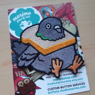 Fat Bread Pigeon Iron-on Patch - Etsy