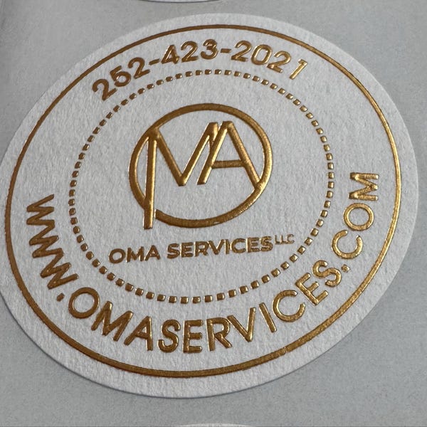 Custom Embossed Sticker, Blind Raised Embossing, Personalized Logo ...