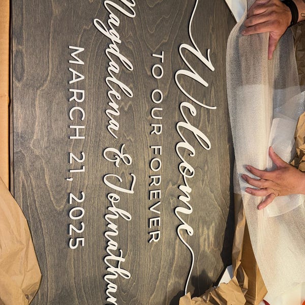 3D Wedding Welcome Sign, 3D Wedding Signage, Custom Wood Wedding Sign ...