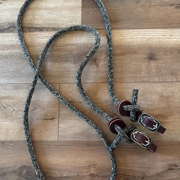 Yacht Rope Sport Mecate Reins W Poppers! Use With Slobber Straps ...