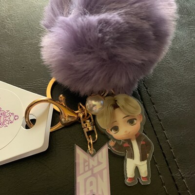 BTS Tinytan MIC Drop Keychain With Customized Pompom Option - Etsy