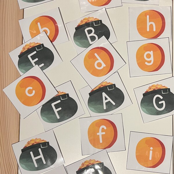 St. Patrick's Day Pot of Gold Letter Match, Preschool Worksheets ...