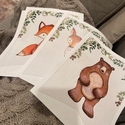 Cute Woodland Animals Printable Banner. Greenery Forest Birthday Baby ...