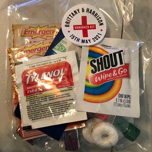 Personalised Hangover Kit Sticker, Emergency Hangover Kit, Custom ...