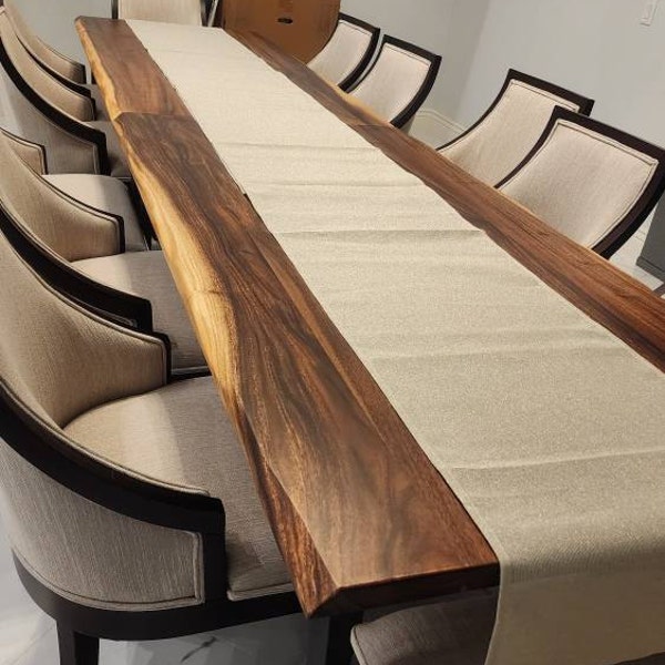 Live Edge Walnut Dining Table: Modern Steel Legs, Hand-crafted - Etsy
