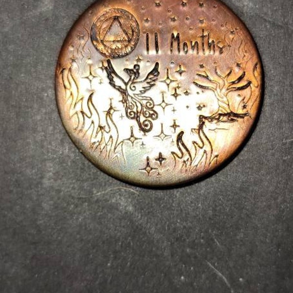 Patinated Copper Sobriety Token, Sobriety Coin, Sobriety Chip, Sobriety ...