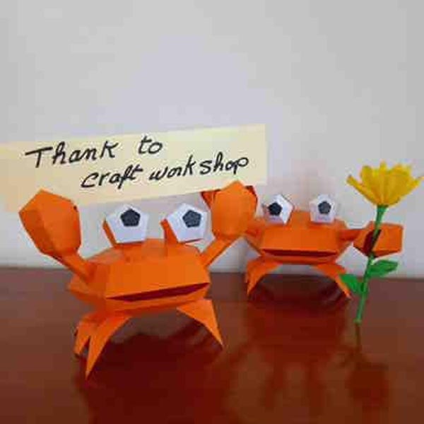 3D Papercraft Crab Holder, Paper 3d Crab, SVG Template, 3D Paper Decor ...