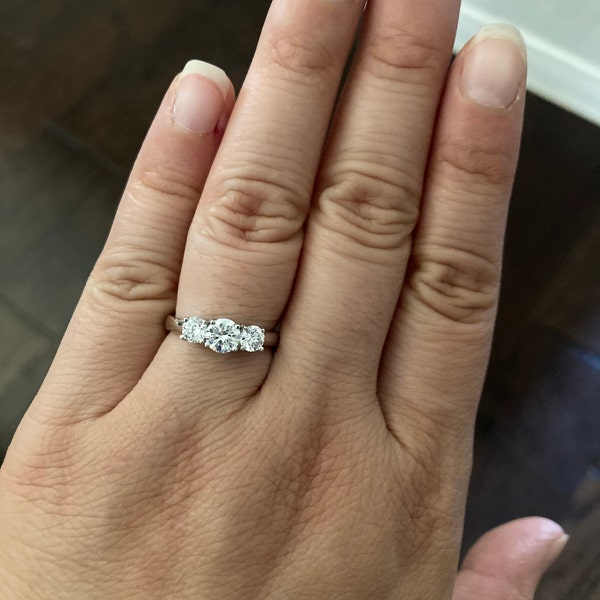 1 Ct Diamond Ring, 14K Gold 3 Stone Diamond Ring, Lab Grown Diamond ...