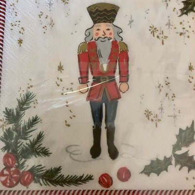 Christmas Nutcracker Napkins PAPER Cocktail Size Decoupage Art Journal ...