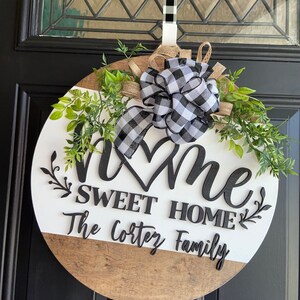 Circle Personalized Front Door Name Sign - Etsy