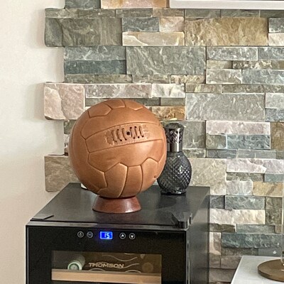 Leather Football / Soccer Ball and Plinth 18 Panel Vintage - Etsy UK