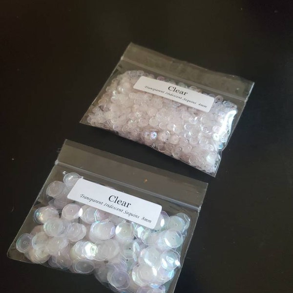 Transparent Iridescent Clear Sequins Multiple Sizes Available - Etsy