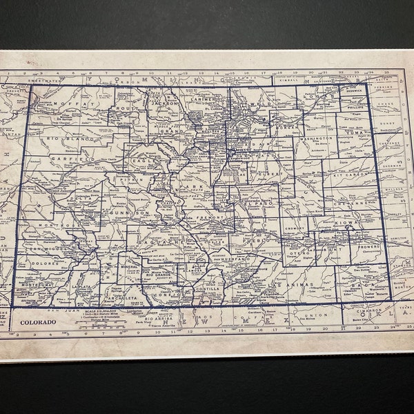 Colorado - Map - State Map - Vintage - Blueprint - Print Poster - Etsy