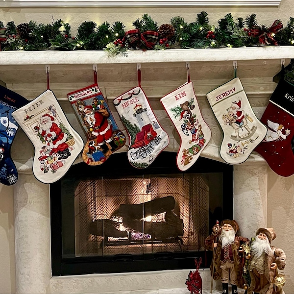 Personalized Traditional Christmas Stockings – Custom Mantel Stocking ...