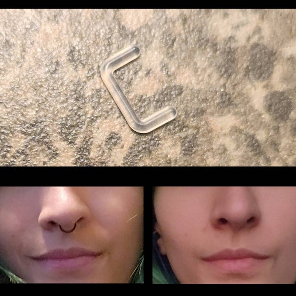 Set of Two Rose Gold Septum Retainers 18g 20g, Septum Retainers, Horseshoe Septum, Septum ...