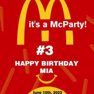 Mcdonalds Birthday Invitation - Mcparty! - Etsy