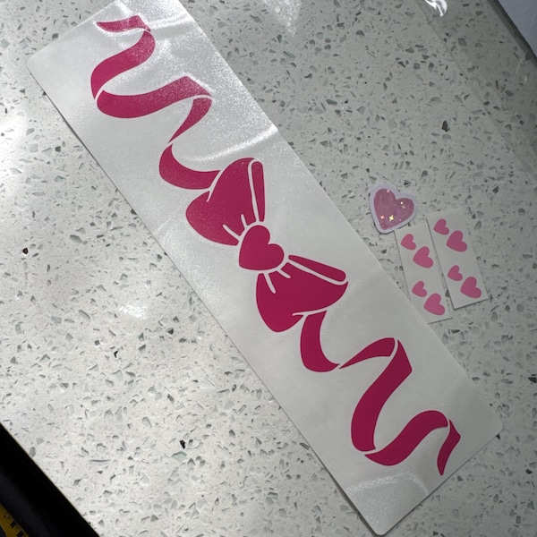 Ribbon Bow Car Decal - Cute Car Decal Car Window Coquette Bow Sticker ...
