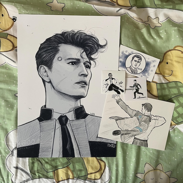 RK1K Postcard Connor X Markus, Detroit Become Human, A6 Art Print ...