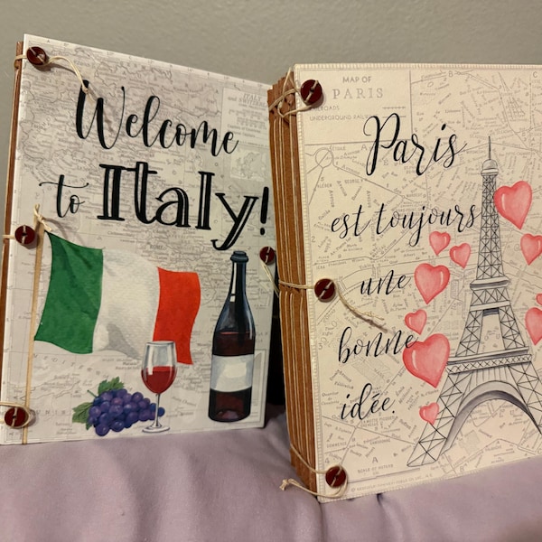 Personalized Italy Travel Journal With Pockets, Envelopes and Map - Etsy