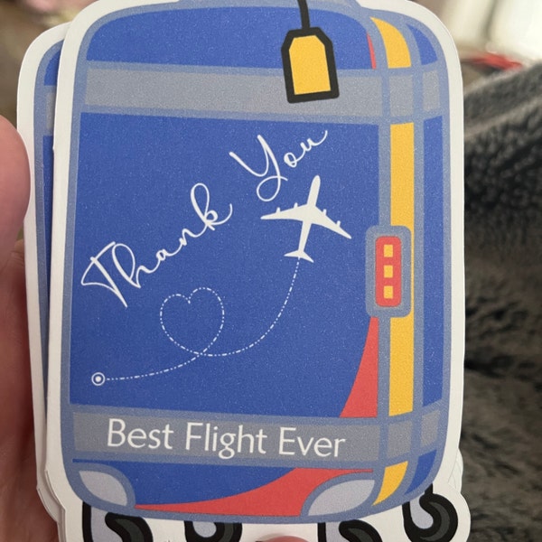 Flight Attendant Thank You Card, Flight Crew Thank You Card, Gift Card ...