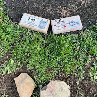 Personalized Cat Memorial Stone. 8x4 Stone Brick. Burial Marker. Indoor ...