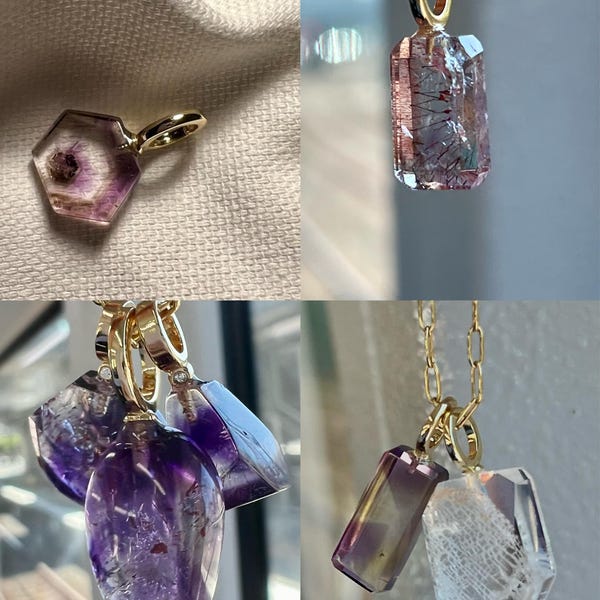 Star Gold Rutilated Quartz Pendant Golden Rutile Quartz Crystal ...