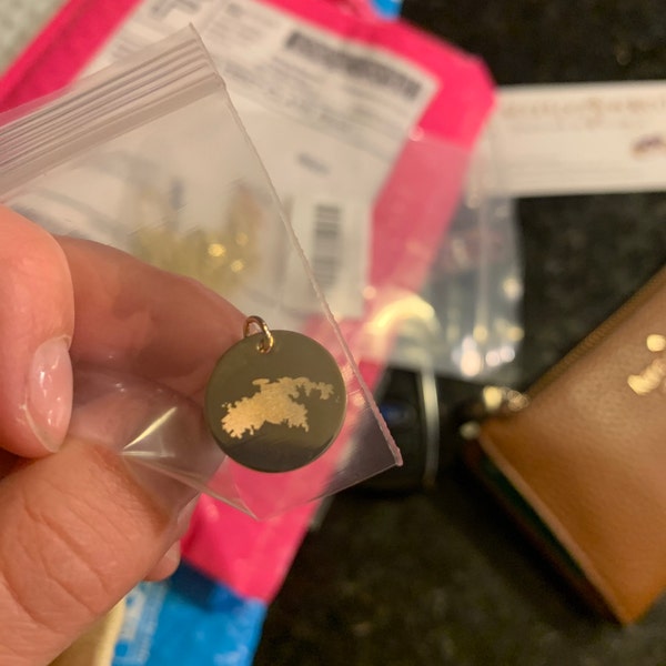 Add a Disc, Custom Engraved Disc, Handwriting Charm, Personalized Gold ...