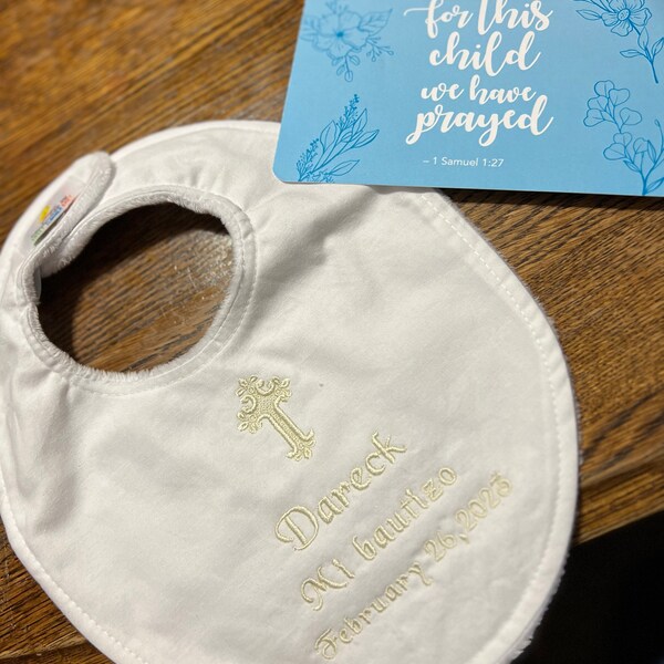 Custom Baptism Bundle - Bib, Stole, Towel and Shoes - Dedication, New ...