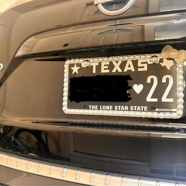 3D Pearl License Plate Frame Hand Made in America Holder Anti Theft ...