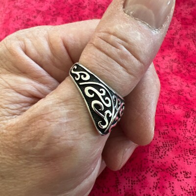 Turkish Ottoman Thumb Ring Solid 925 Sterling Silver Men's Ring IYI ...