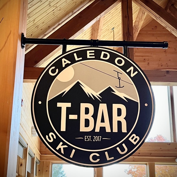 The Barn Two-sided Barnboard Sign Custom Rusted Iron Hanging Bracket ...