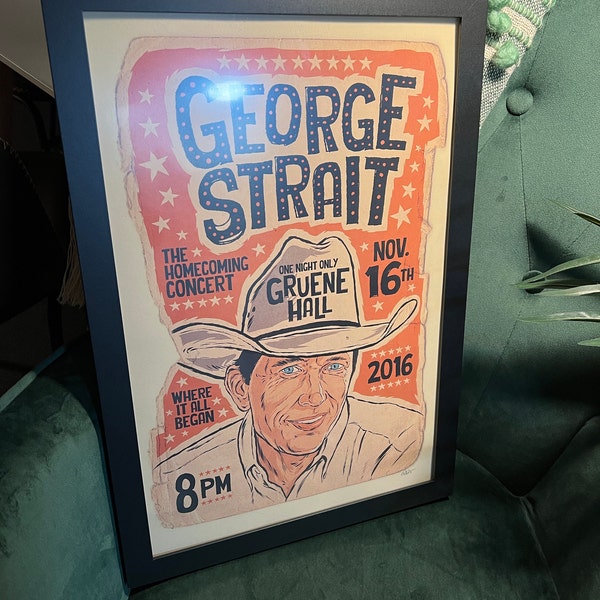 George Strait Concert Poster - 2016- 12"x18" Signed by the Artist - Etsy