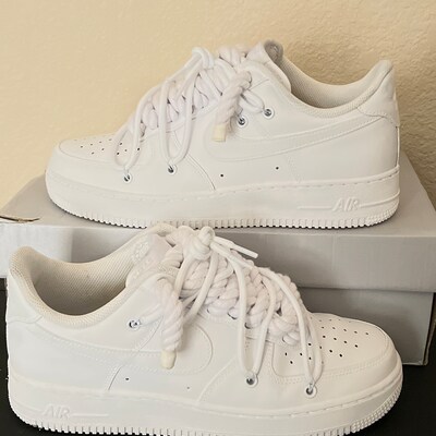 Custom Air Force 1 matte White Rope Laces // - Etsy
