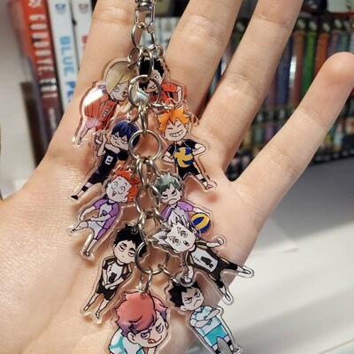 Haikyuu 2 Pieces Keychain: Boy Volleyball Anime Kageyama Hinata Kozume ...
