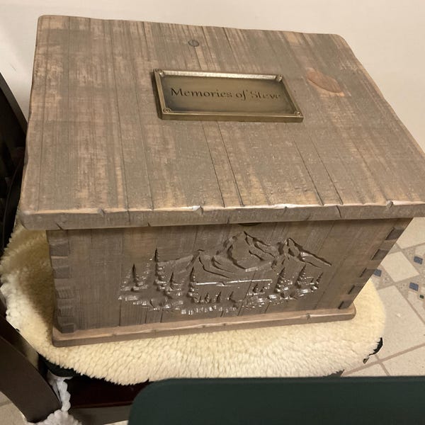 Rustic Woodsman Chiseled Urn / Handcrafted Pine Cremation Urn / Wood ...