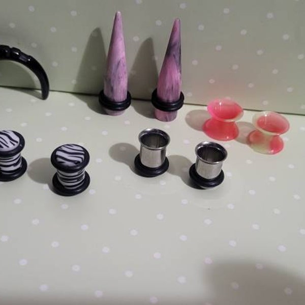 6 Steel Pinchers 0g 2g 4g 6g 8g 10g Horseshoes Talons Tapers Crescents ...