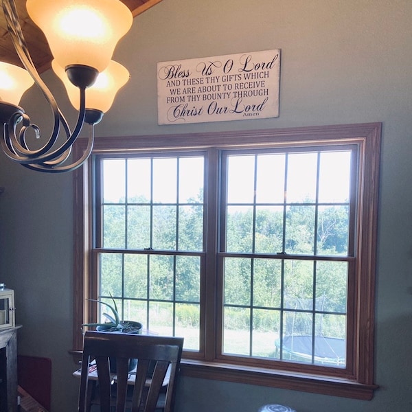 Kitchen Sign - Dining Room Sign - Bless Us O Lord - Catholic Prayer ...